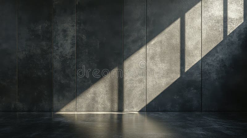 Modern Industrial Interior with Dramatic Light and Shadow Play Stock ...