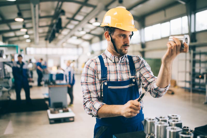 Modern Industrial Machine Operator Working in Factory Stock Photo ...