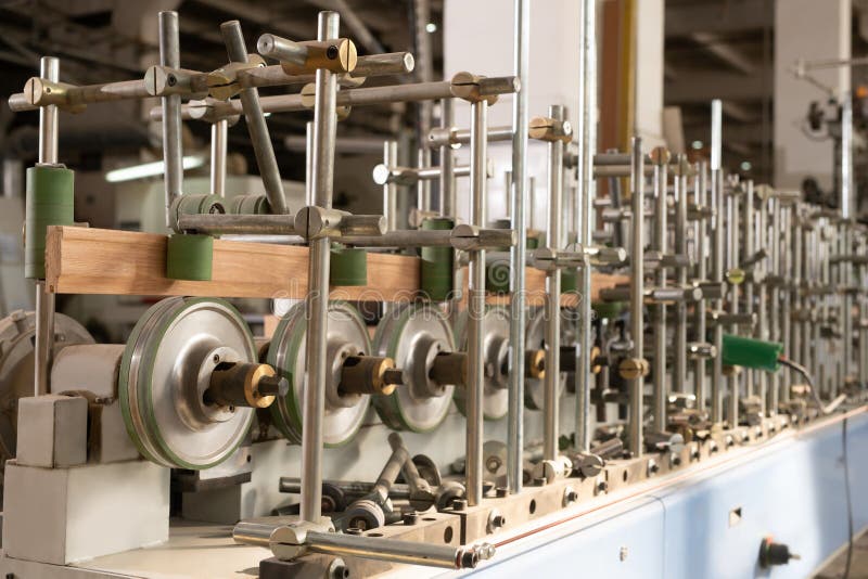 Modern Industrial Machinery Processing Wood in Factory Stock Photo ...