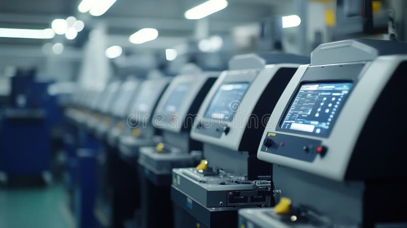 Modern Industrial Machines Processing Components in Automated ...