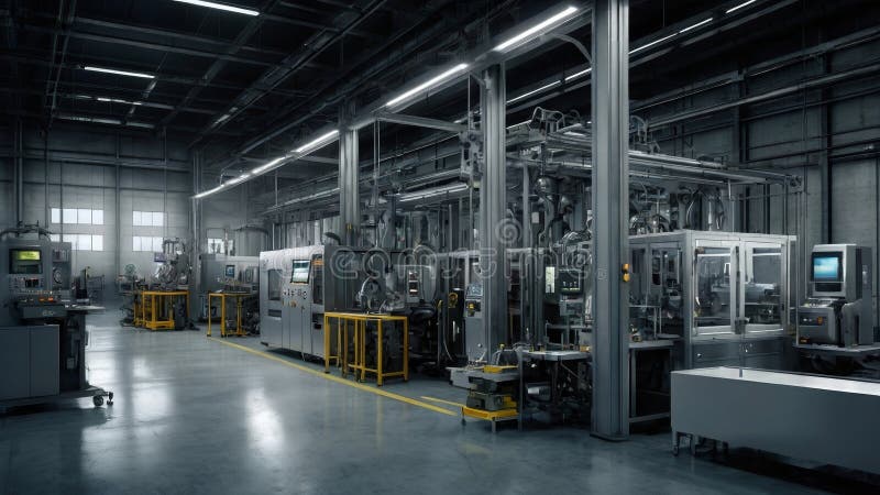 Modern Industrial Manufacturing Facility Stock Illustration ...