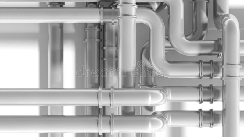 Modern Industrial Metal Pipeline Intersection Stock Illustration ...