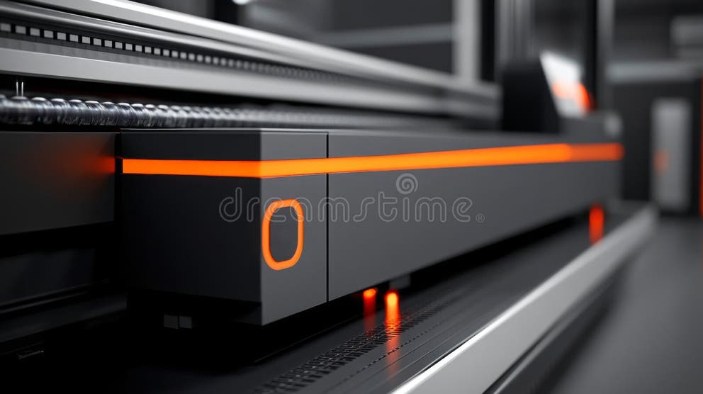 Modern Industrial Printing Machine Component Detail Stock Illustration ...