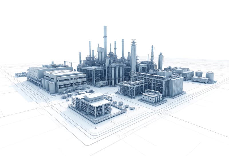 Industrial Chemical Plant Complex Visualization with Manufacturing ...