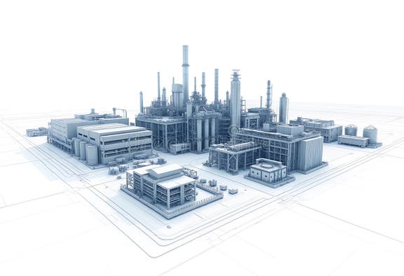 Industrial Chemical Plant Complex Visualization with Manufacturing ...