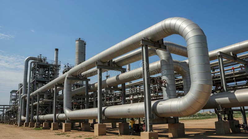 Modern Industrial Refinery Pipeline System: Complex Network of Steel ...