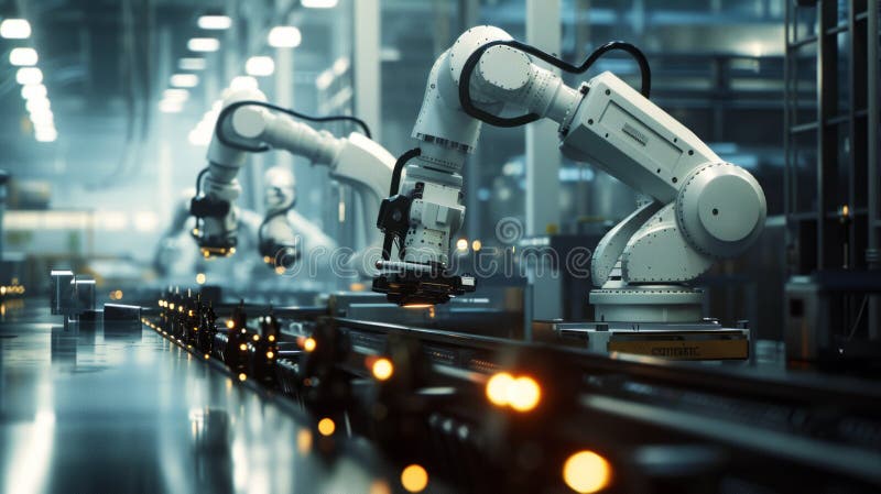 Modern Industrial Robotics in Action, a Sleek Array of Modern ...