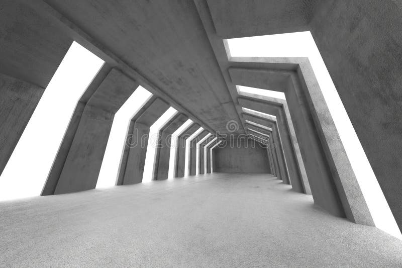 Modern Industrial Tunnel with Geometric Concrete Design Stock ...
