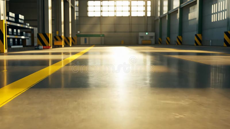 Modern Industrial Warehouse Interior and Clean Floor Space Stock Video ...