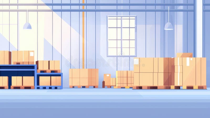 Modern Industrial Warehouse Inventory Management System Stock Photo ...