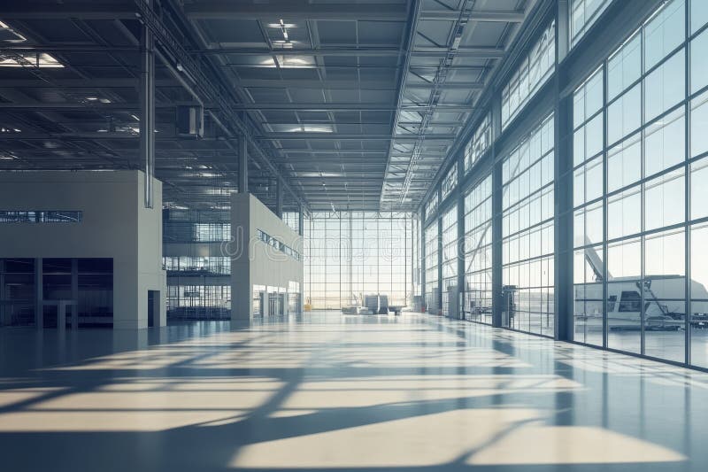 Modern Industrial Warehouse Showcasing High Tech Machinery and ...