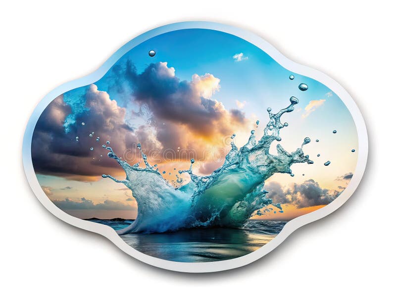 Modern Industrial Water Splash Sticker Design a Striking Flat Lay ...