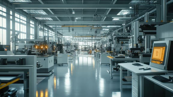 Modern Industrial Workspace with Machinery and Technology for ...