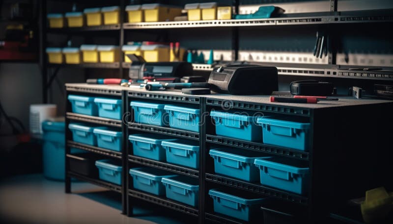 Modern Industry Machinery Working Inside Factory Warehouse Generated by ...