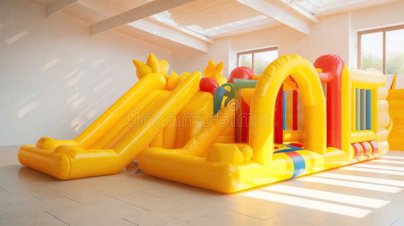 Modern Inflatable Playground for Children Indoor. AI Generative Stock ...