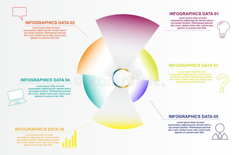 Modern Info Graphic Data with Colorful Circle Graph Stock Illustration ...