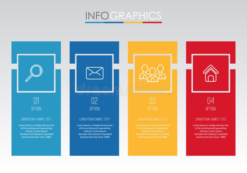 Modern Info-graphic Template for Business with Four Steps Multi-Color ...