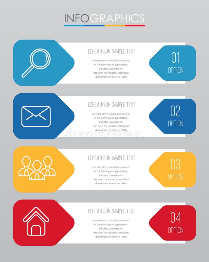 Modern Info-graphic Template for Business with Four Steps Multi-Color ...