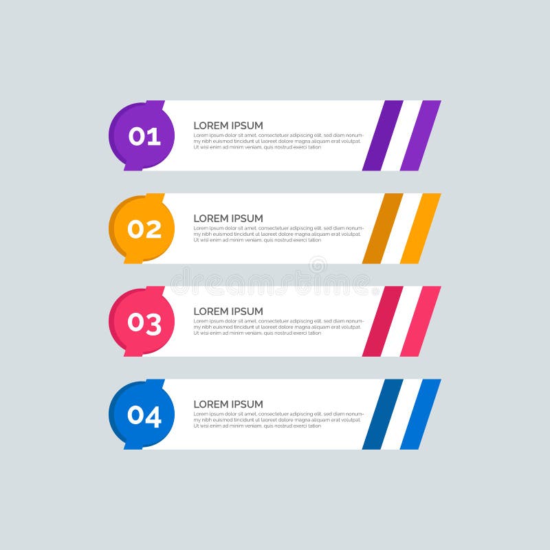 Modern Info-graphic Template for Business with Four Steps Multi-Color ...