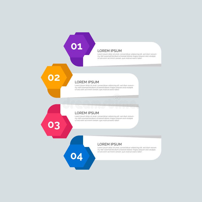 Modern Info-graphic Template for Business with Four Steps Multi-Color ...