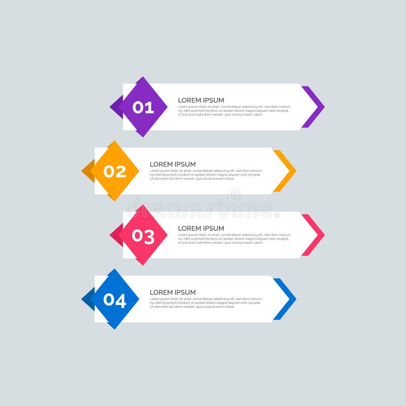 Modern Info-graphic Template for Business with Four Steps Multi-Color ...