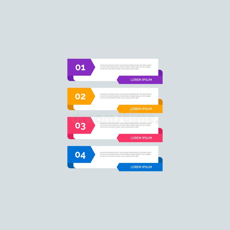 Modern Info-graphic Template for Business with Four Steps Multi-Color ...