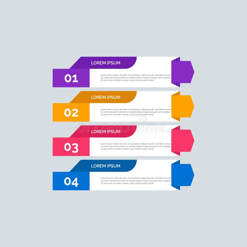 Modern Info-graphic Template for Business with Four Steps Multi-Color ...