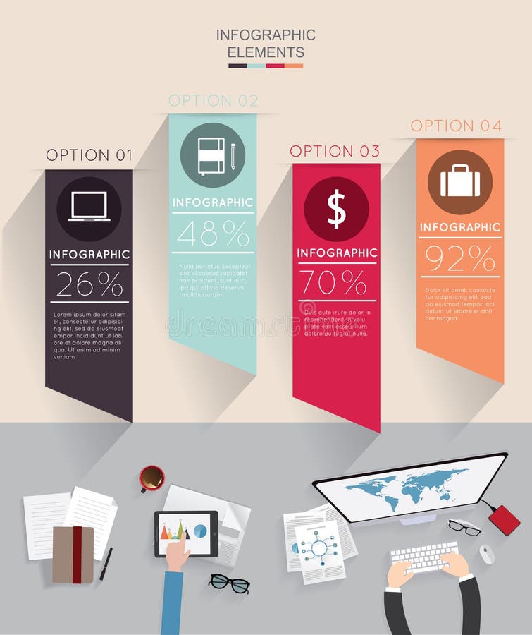 Modern Infographic with Business Meeting Stock Illustration ...