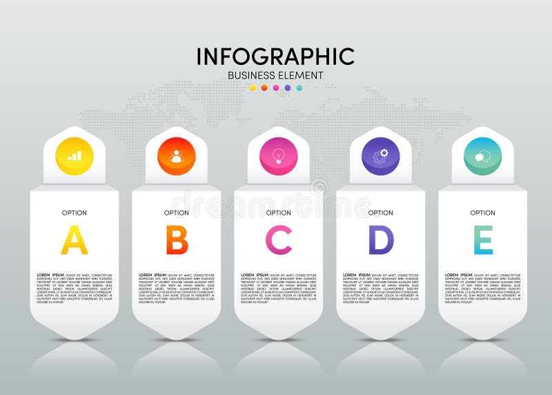 Modern Infographic Business Template and Data Visualization with 5 ...