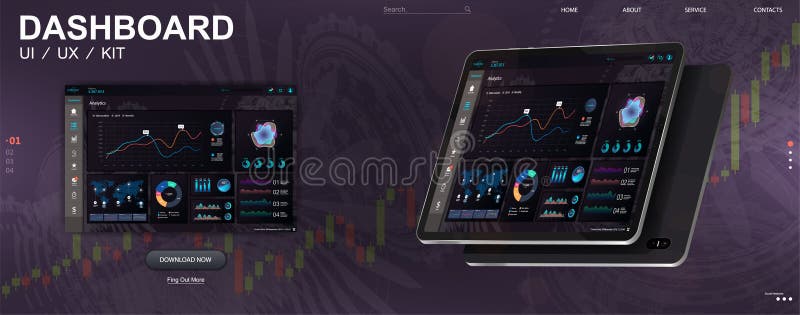 Data Dashboard. Modern Infographic Ui Interface, Admin Panel with ...