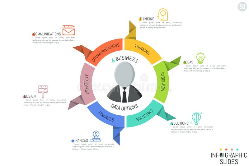 Modern Infographic Design Layout. Circular Diagram in Shape of Steering ...