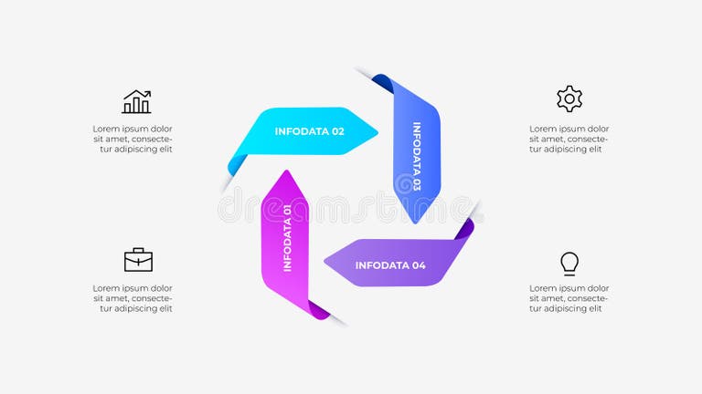 Modern Infographic Design with 4 Segments and Icons Representing ...
