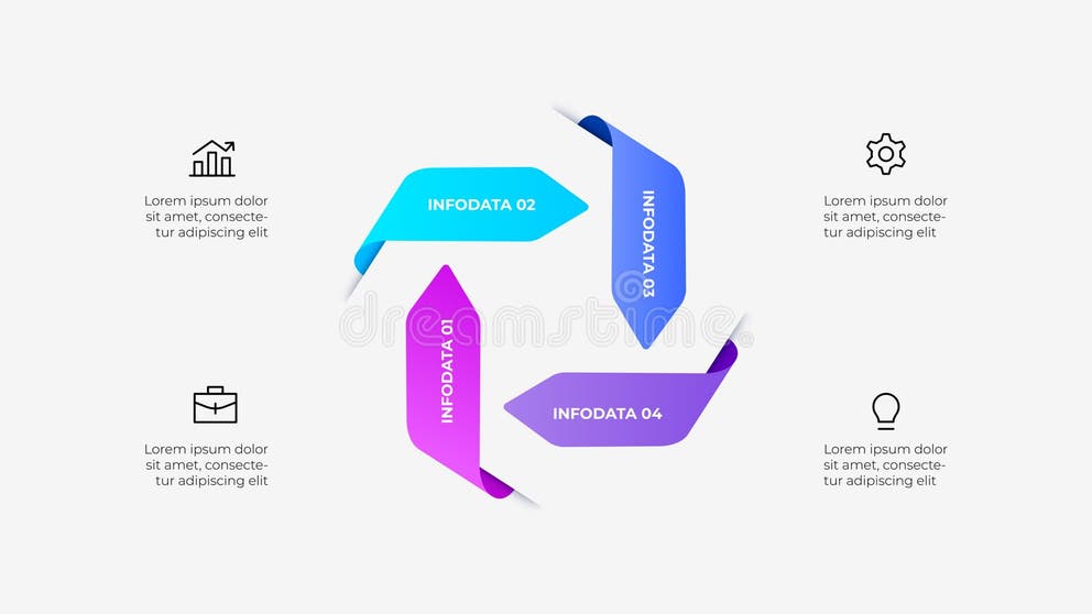 Modern Infographic Design with 4 Segments and Icons Representing ...