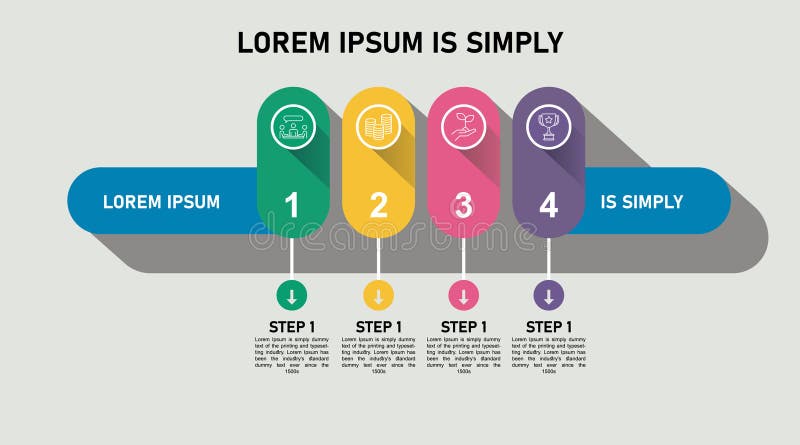 Business Concept Infographic Options Vector Image, Four-Step Business ...