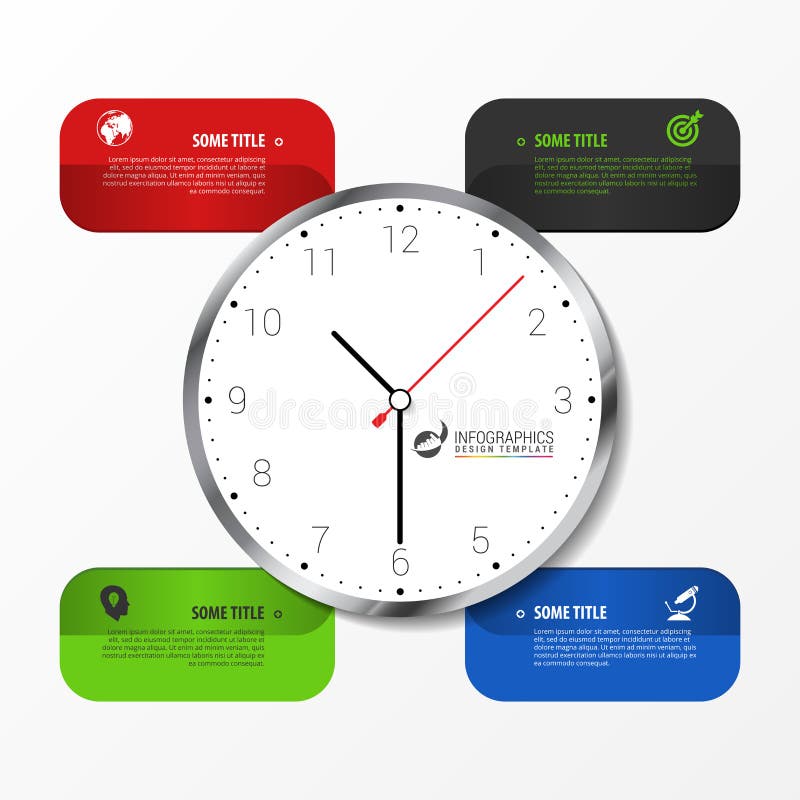Modern Infographic Design Template. Creative Clock Stock Vector ...