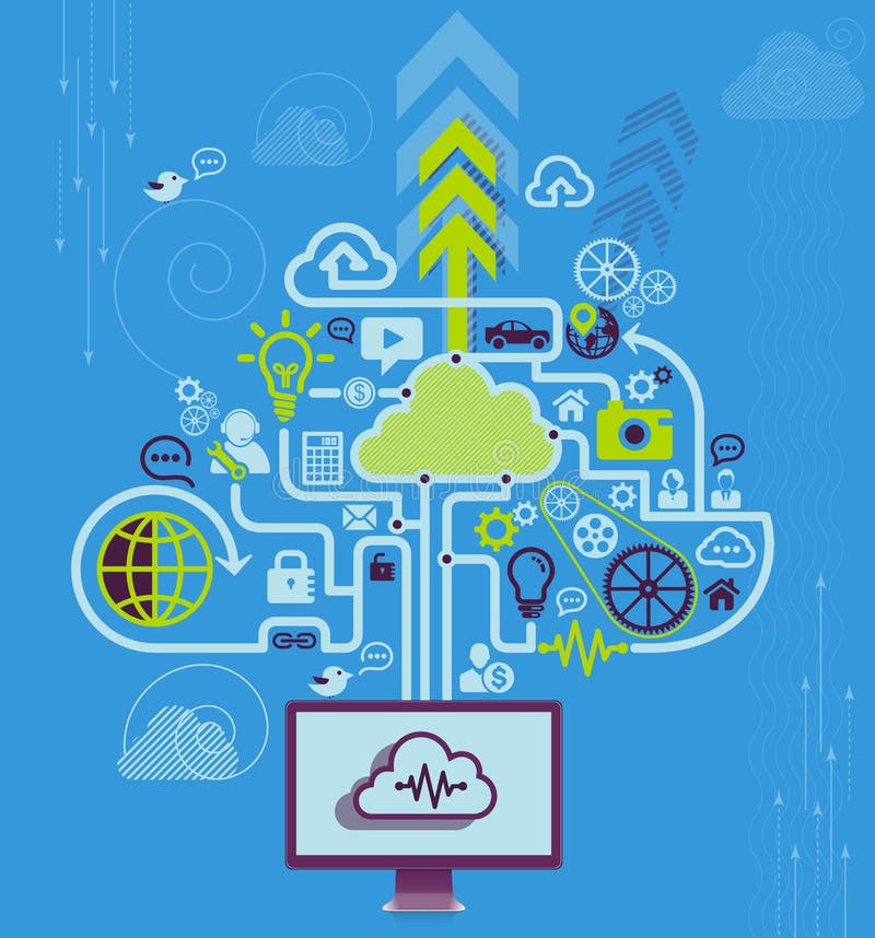 Flat 3d Web Isometric People Using Cloud Infographic Concept Stock Vector - Illustration of ...