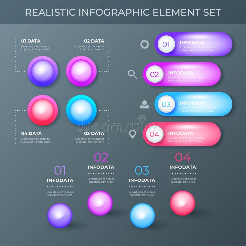 Creative Realistic Infographic Element Collection & Tools Business ...