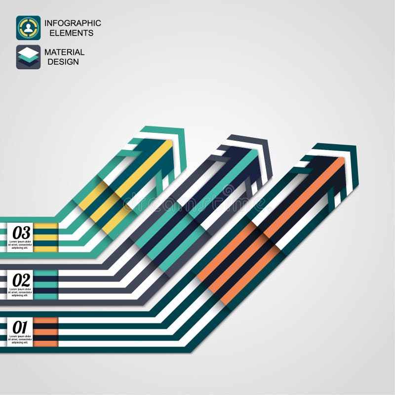 Modern Infographic Elements, Business Arrow, Material Design Stock ...