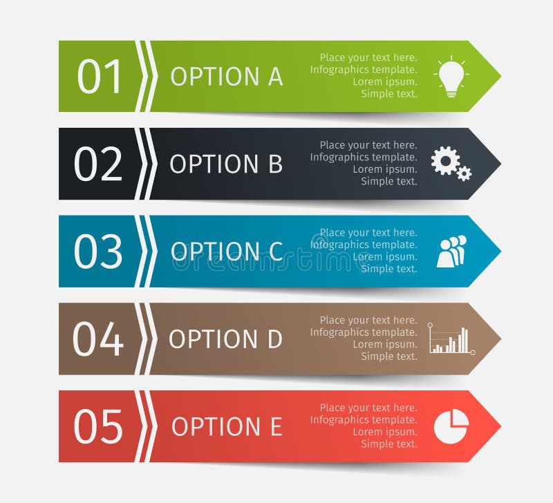 Modern Infographic Lines Set. Template for Presentation, Chart, Graph ...