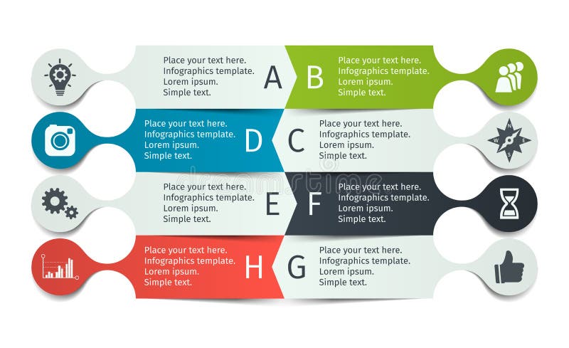 Modern Infographic Lines Set. Template for Presentation, Chart, Graph ...