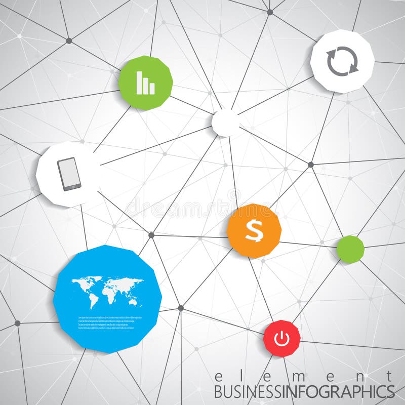 Modern Infographic Network Template with Place for Stock Vector ...