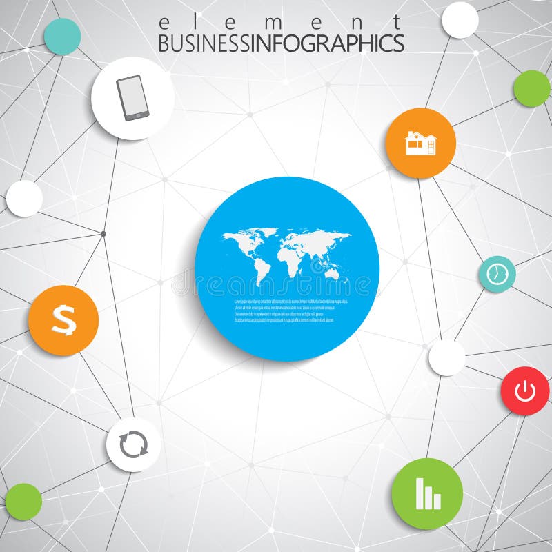 Modern Infographic Network Template with Place for Stock Vector ...