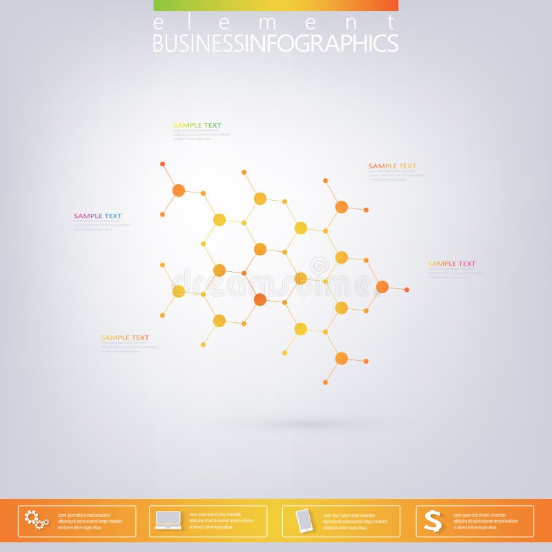 Modern Infographic Network Template with Place for Stock Vector ...
