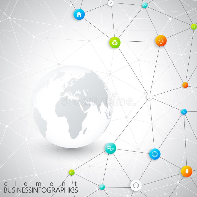 Modern Infographic Network Template with Place for Stock Vector ...