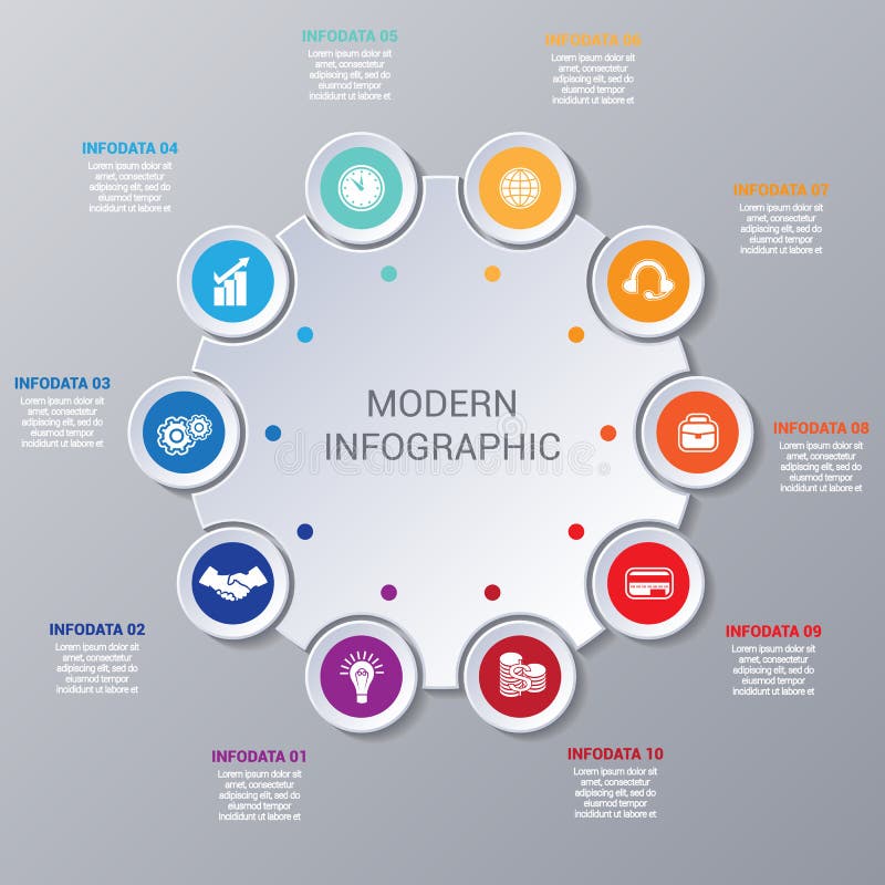 Modern Infographic. Strips 3,4,5,6,7,8,10 Options. Banner for Business ...