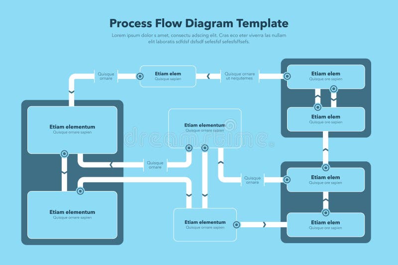Modern Infographic for Process Flow Diagram - Blue Version Stock Vector ...