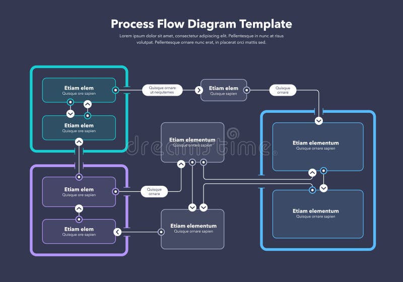 Modern Process Flow Diagram Layout Template - Dark Version Stock Vector ... Modern Process Flow Diagram Layout Template - Dark Version Stock Vector ...