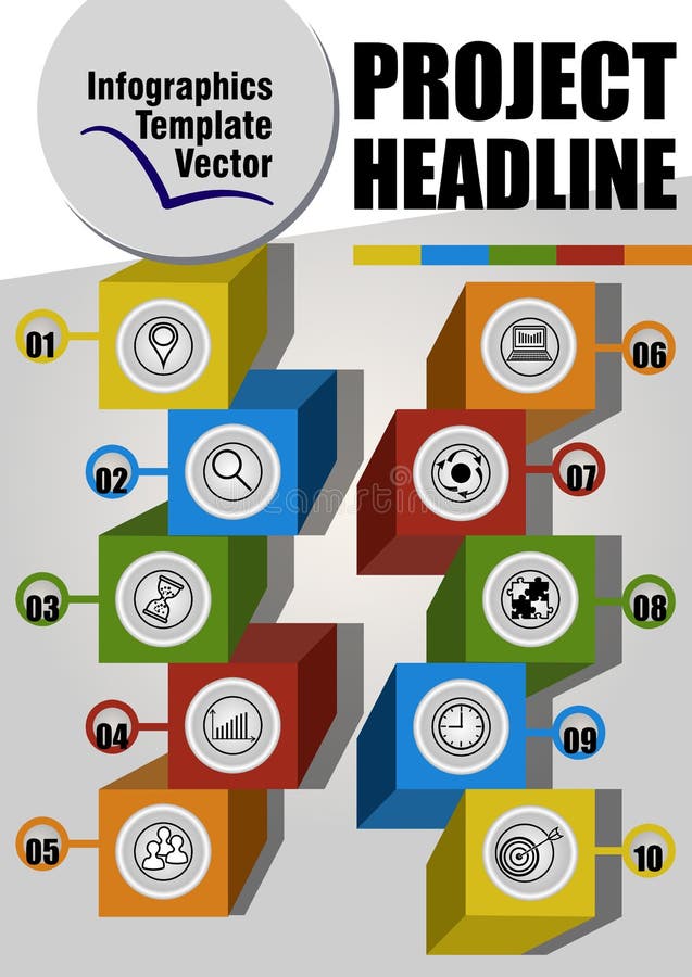 Infographic for Project and Planning Template Hexagon Shape Stock ...