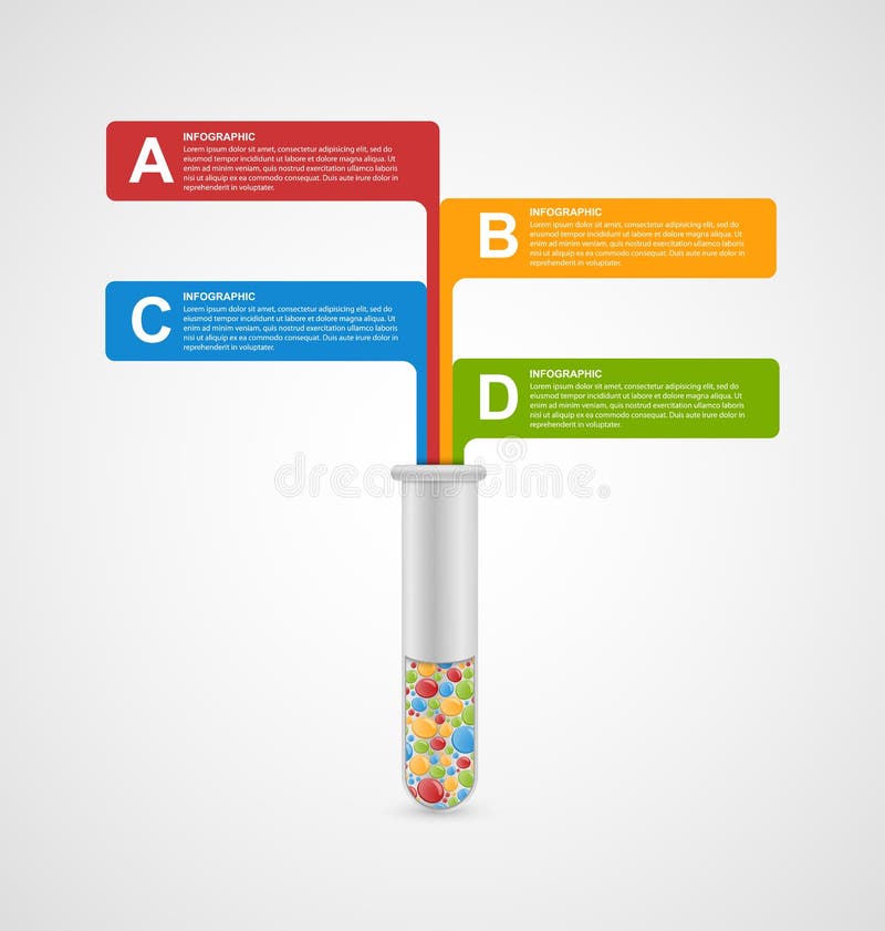 Modern Infographic on Science and Medicine in the Form of Test Tubes ...