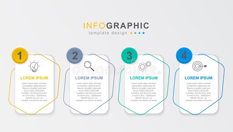 Modern Infographic with Square Rounded Boxes Stock Illustration ...